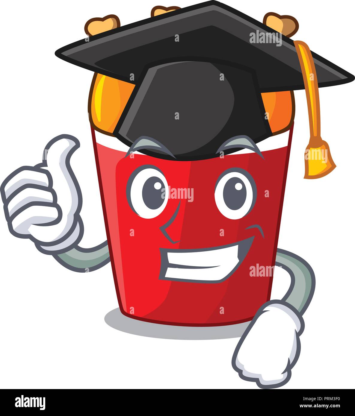 Graduation fried chicken in red bucket cartoon Stock Vector Image & Art ...