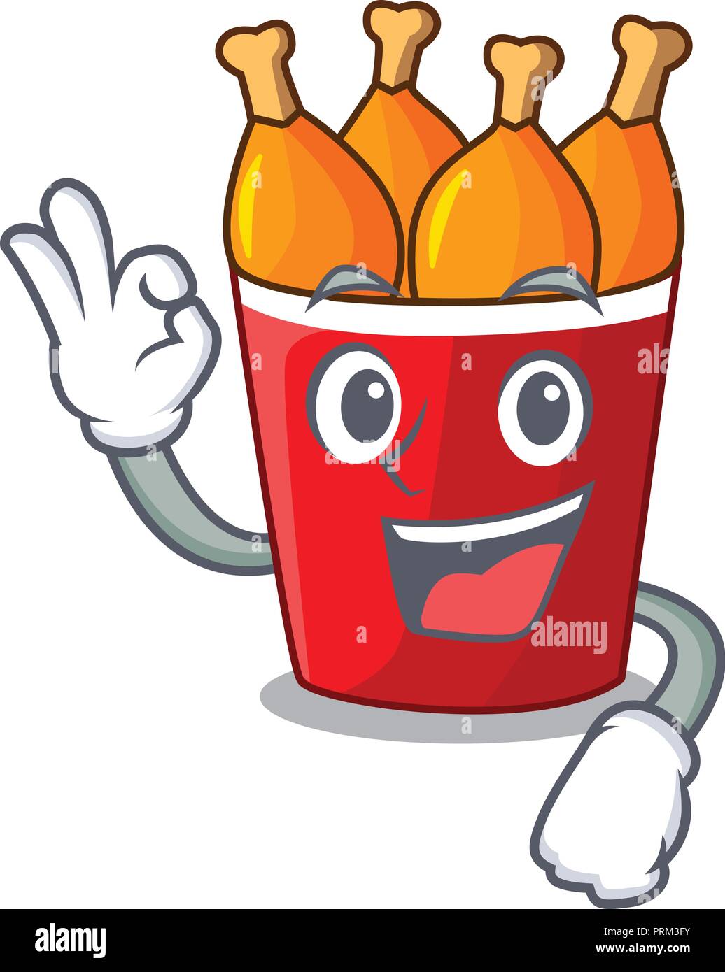 Okay fried chicken in red bucket cartoon Stock Vector Image & Art - Alamy