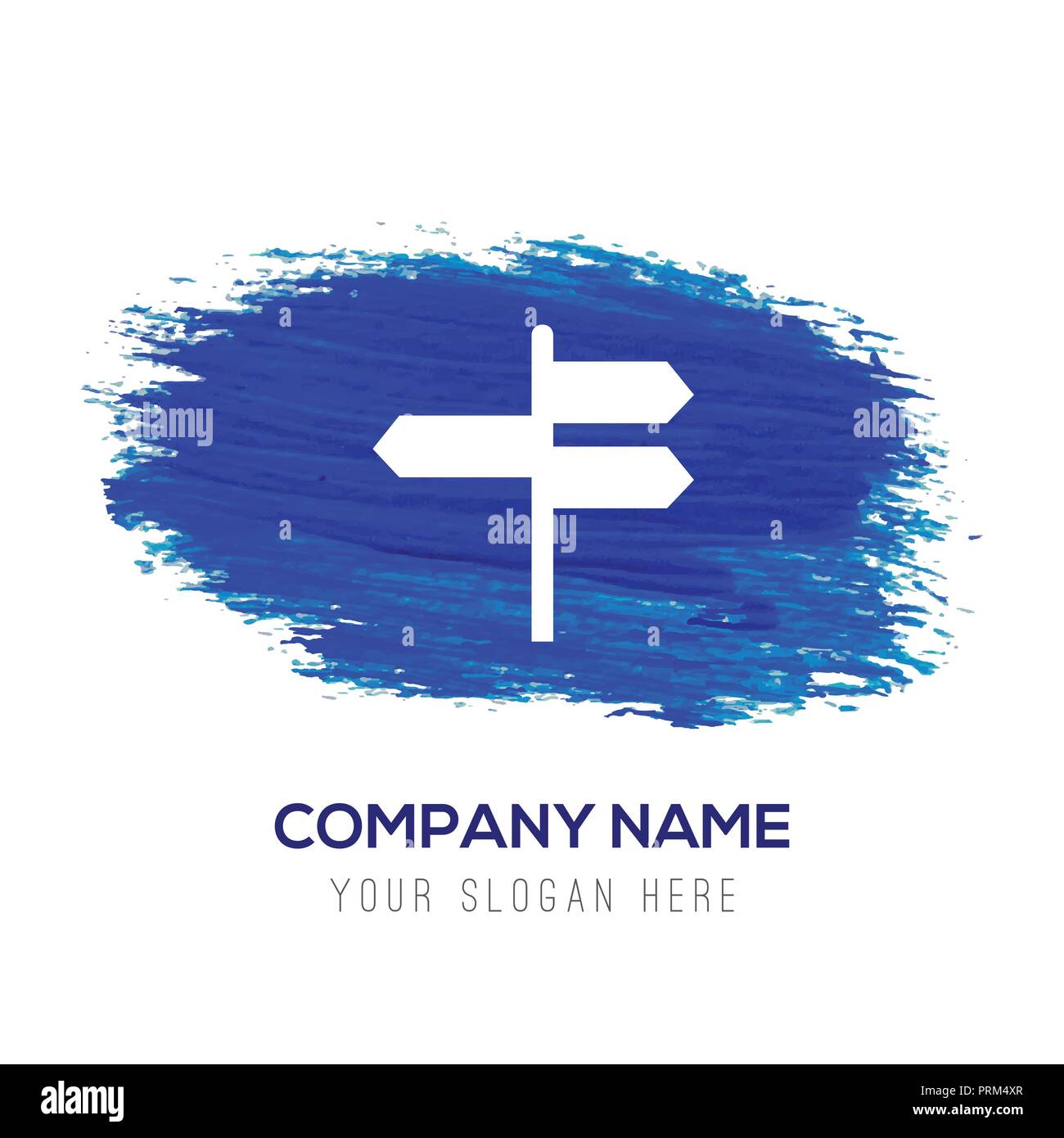 road sign Icon - Blue watercolor background Stock Vector Image & Art ...