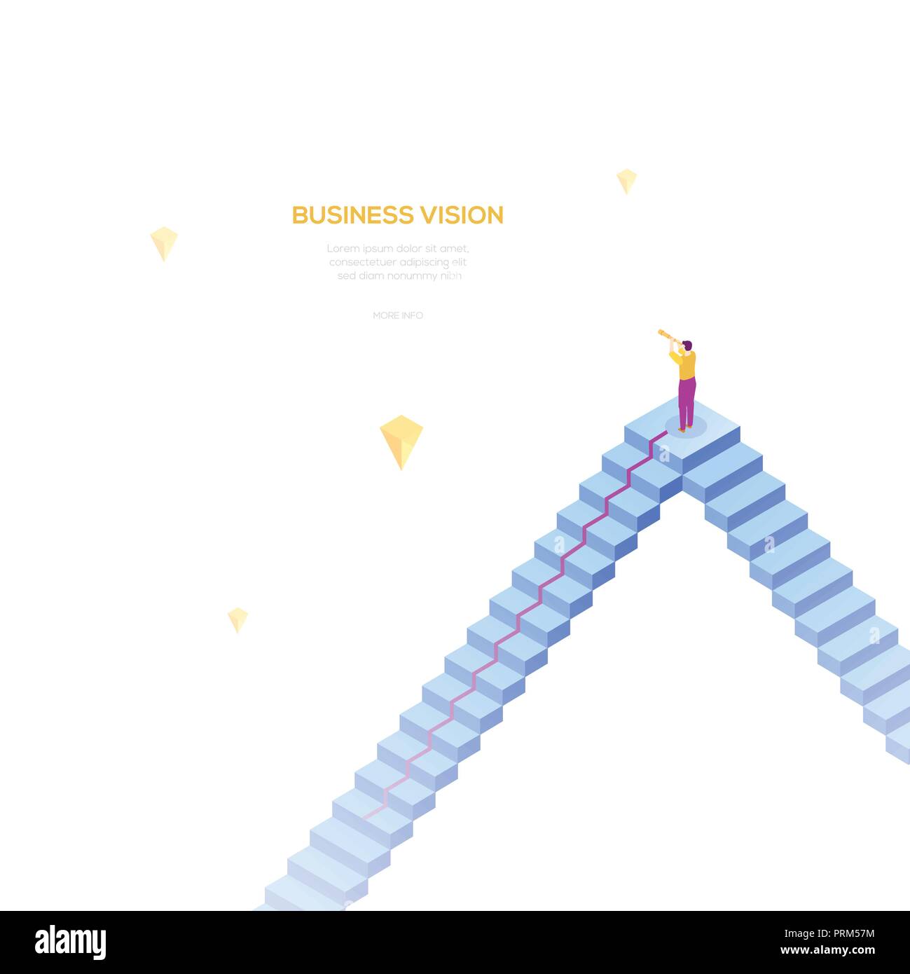 Business vision - modern isometric vector web banner Stock Vector Image ...