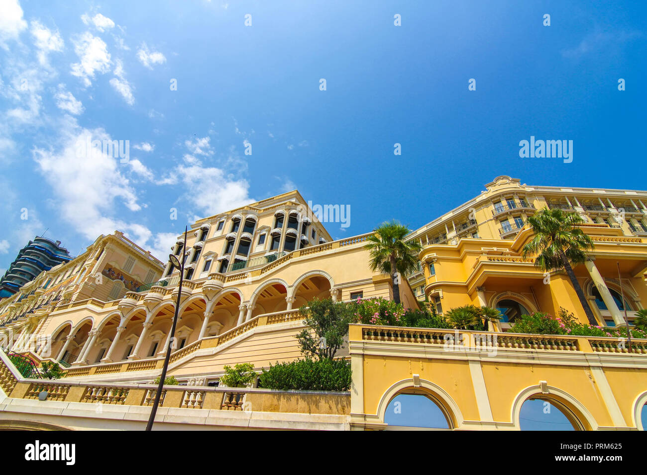View on the historic architecture in Monte Carlo, Monaco on a sunny day ...
