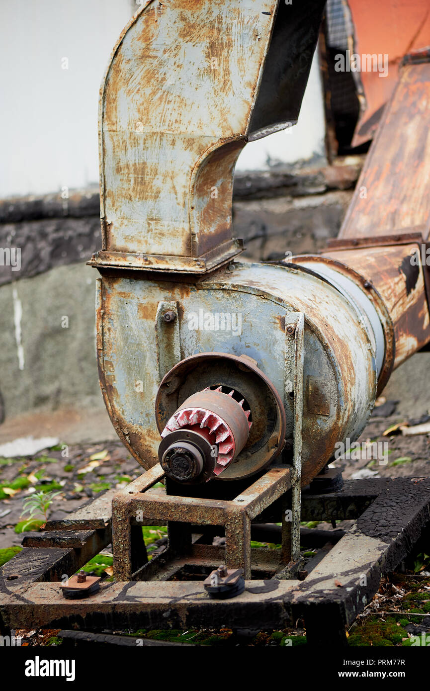 Old rusty vents on the roof of an abandoned building.Rust Stock Photo ...