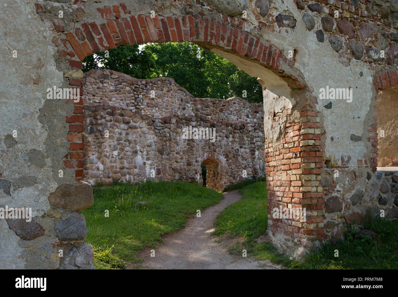 Landscape with ruins in Dobele, Latvia Stock Photo - Alamy