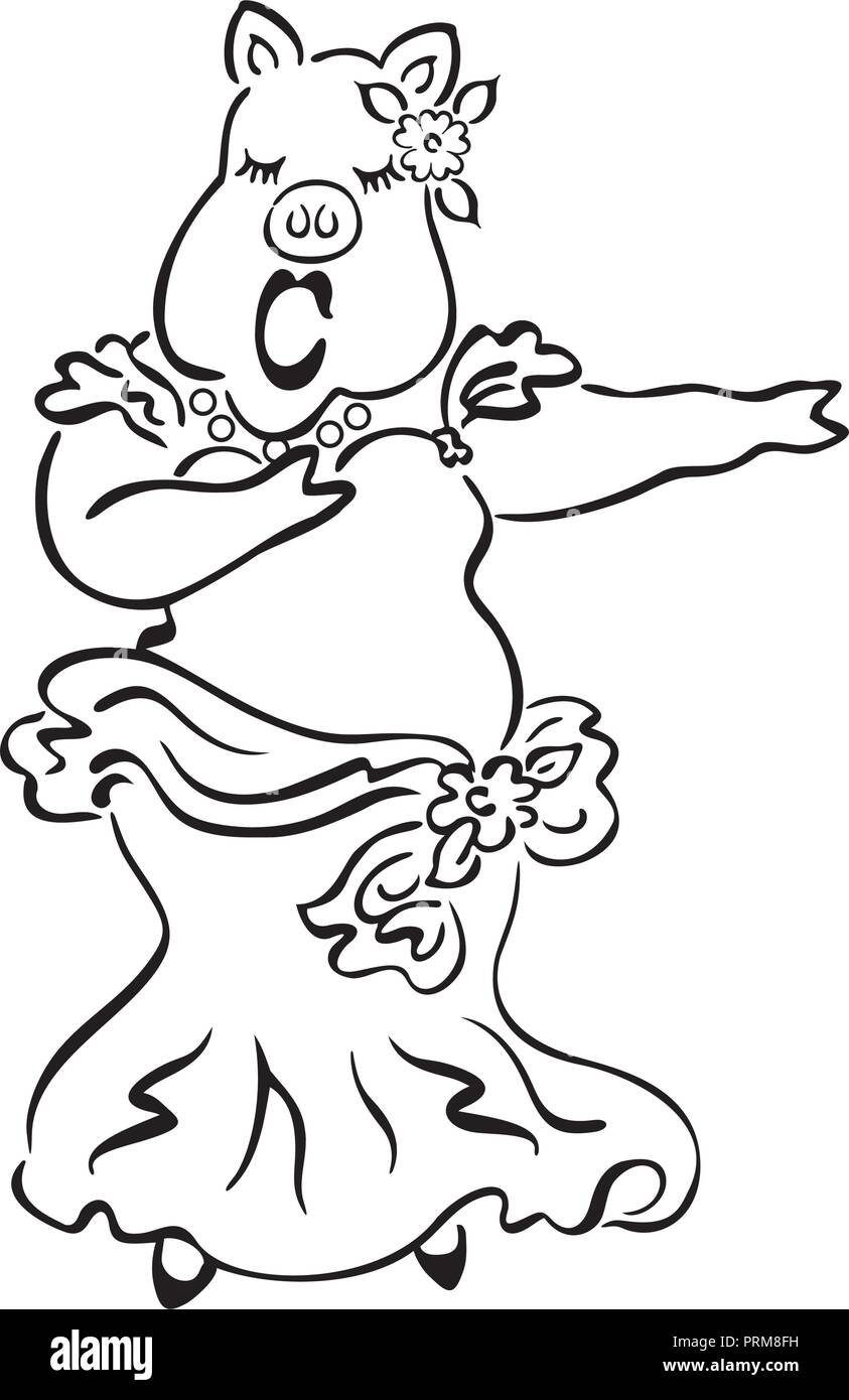 pig dancing cartoon illustrations Stock Vector Image & Art - Alamy