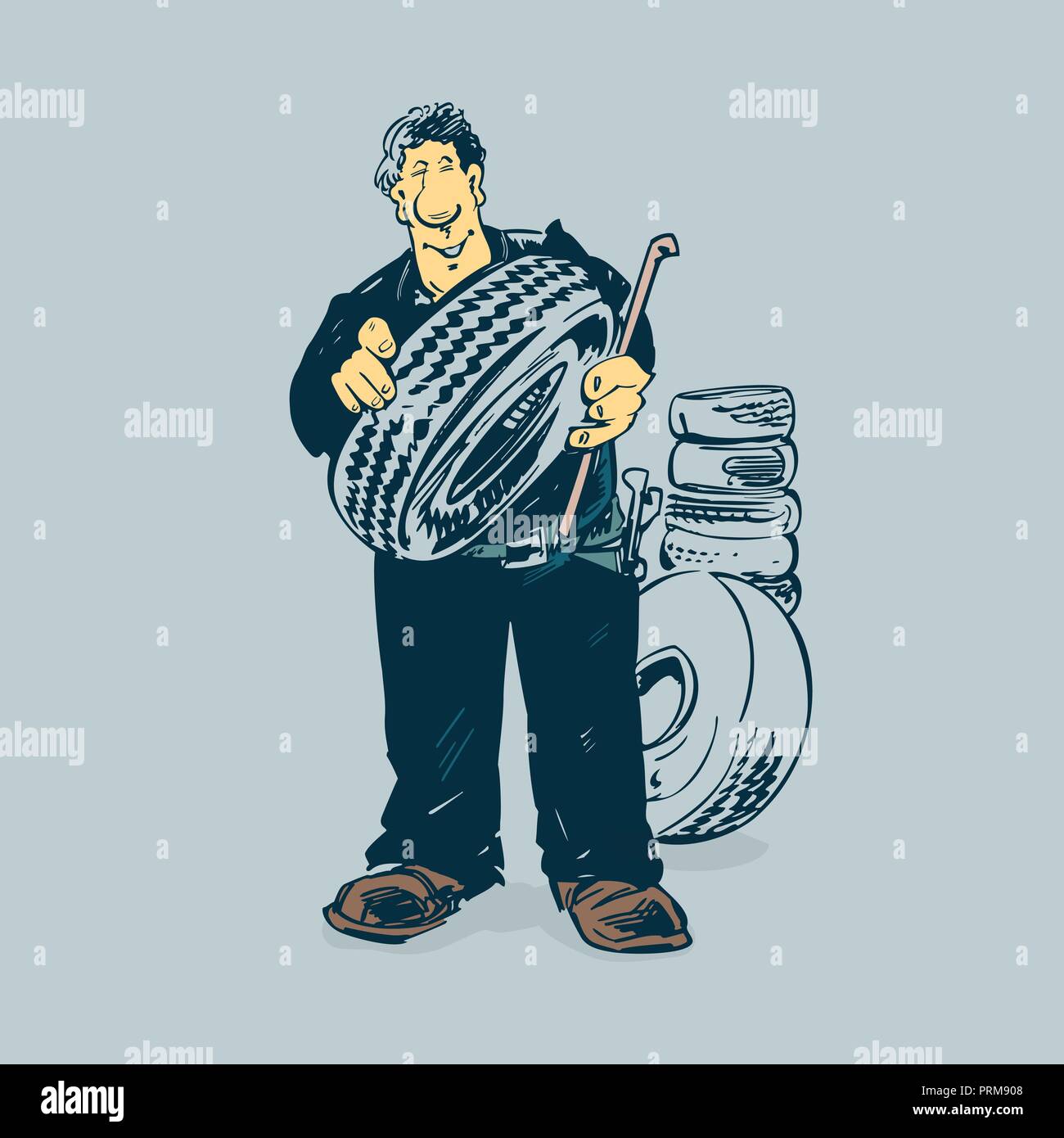 Tire cartoon hi-res stock photography and images - Alamy