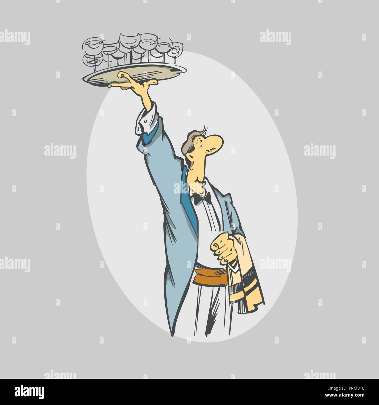 Caterer with tray Stock Vector Images - Alamy