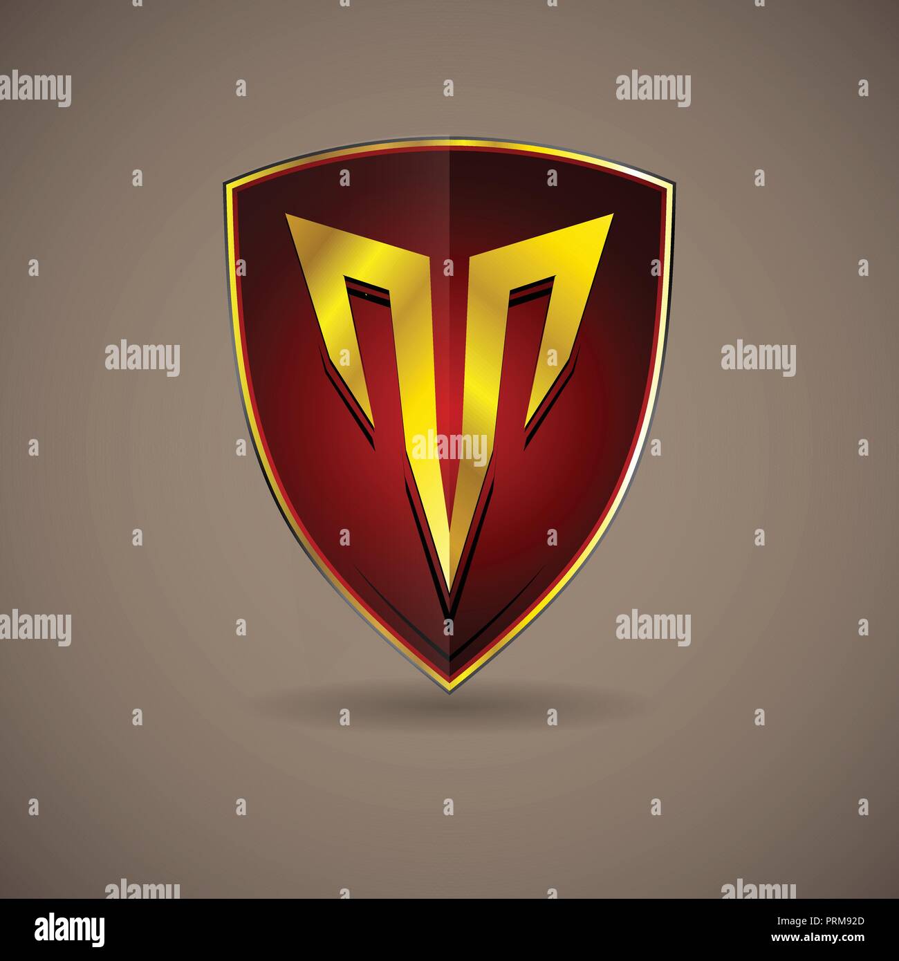 red Letter T crest shield emblem logo. Alphabet logotype vector design ...