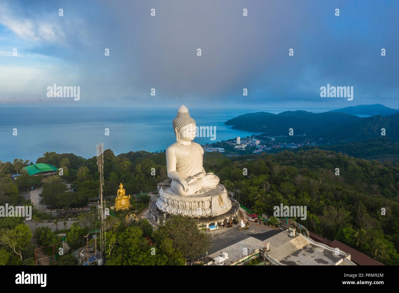 aerial photography scenery blue sky and blue ocean behind Phuket white ...