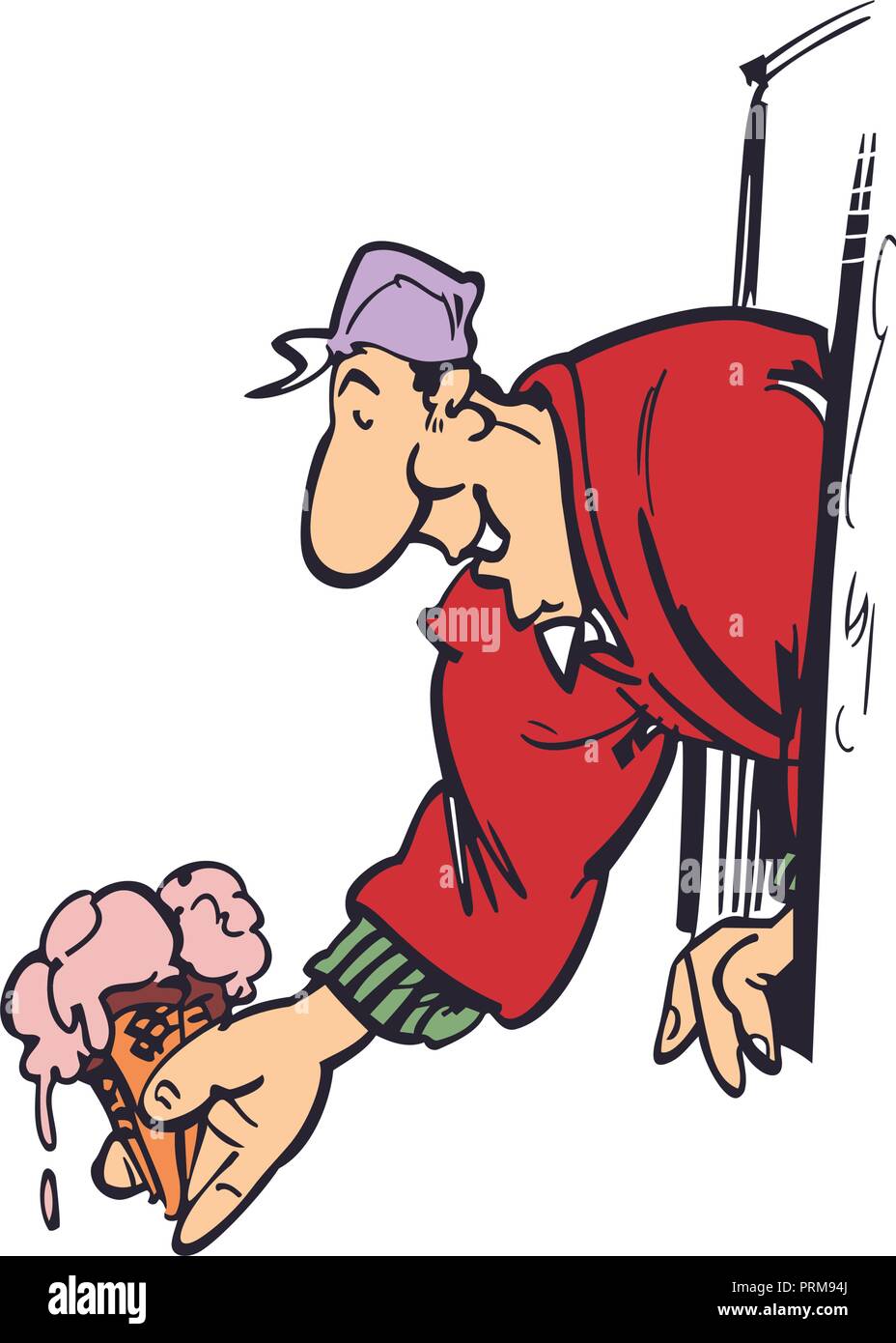 Cartoon ice cream seller. cartoon character . Vector Illustration ...