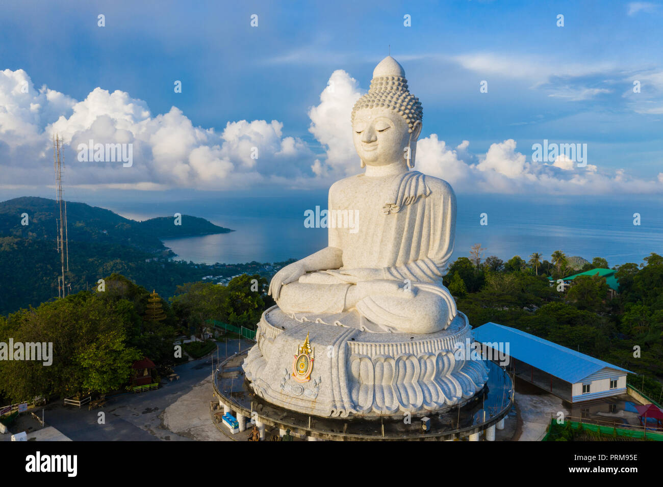 aerial photography scenery blue sky and blue ocean behind Phuket white ...