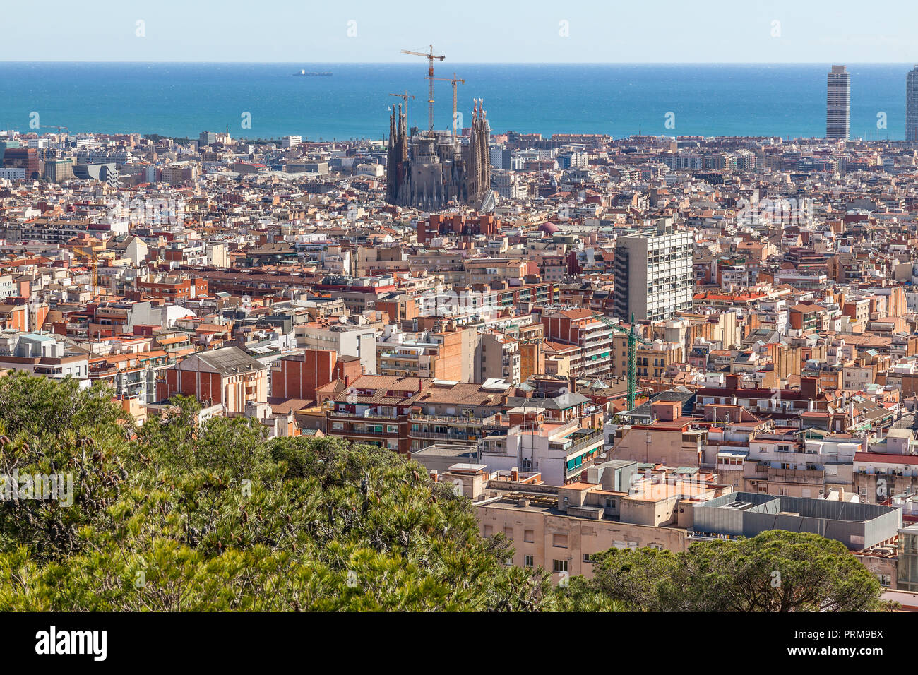 Aerial view sagrada familia hi-res stock photography and images - Alamy