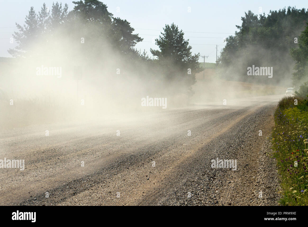 Natural gravel dust country road Stock Photo - Alamy