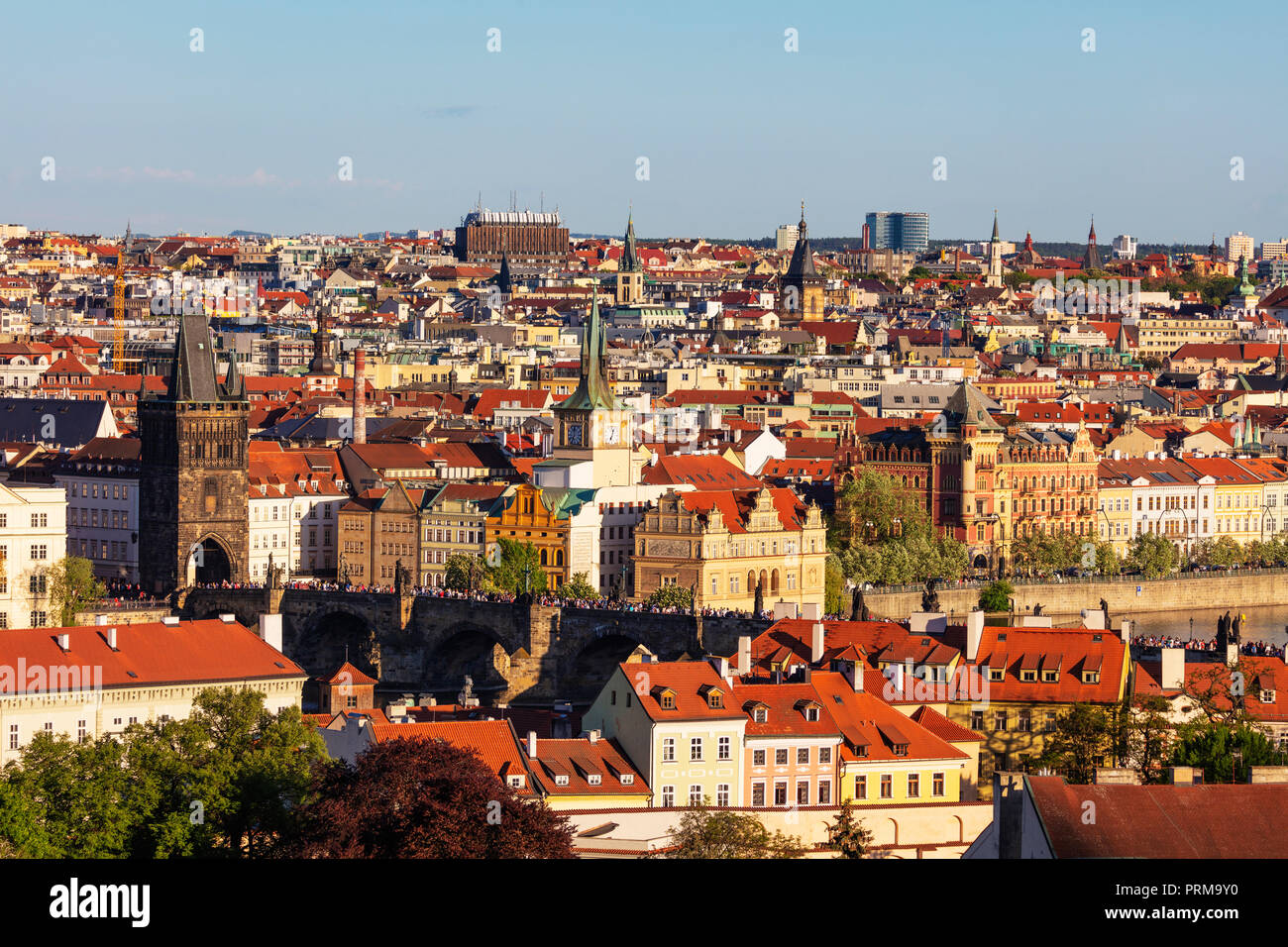Europe, Czech Republic, Bohemia, Prague, Unesco site, spires of Old ...