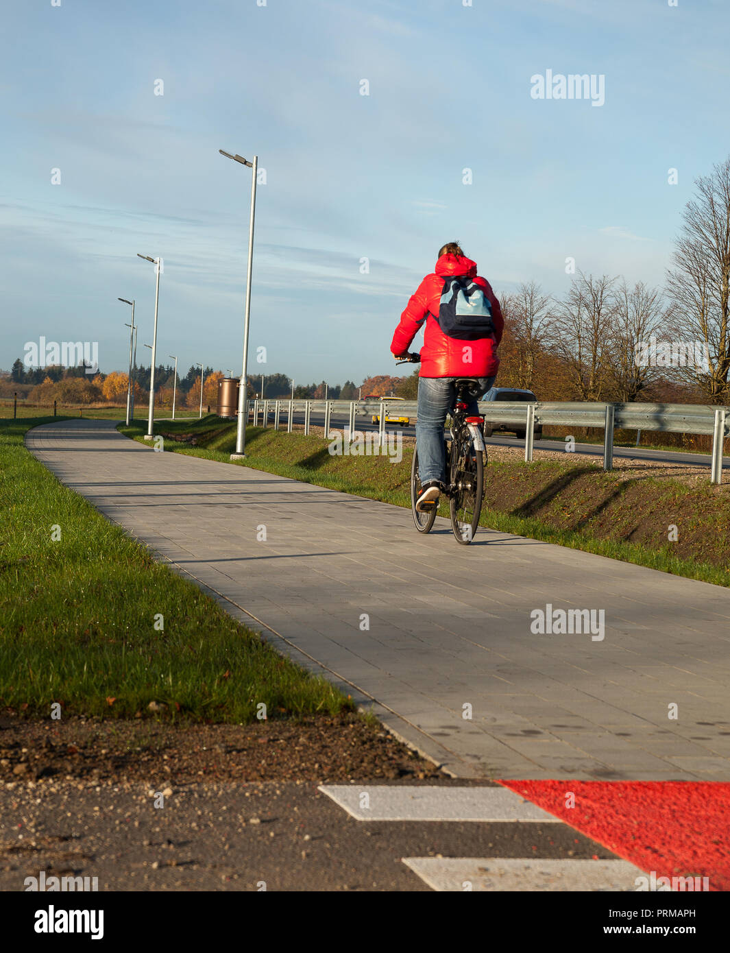 Riders on bicycle path hi-res stock photography and images - Alamy