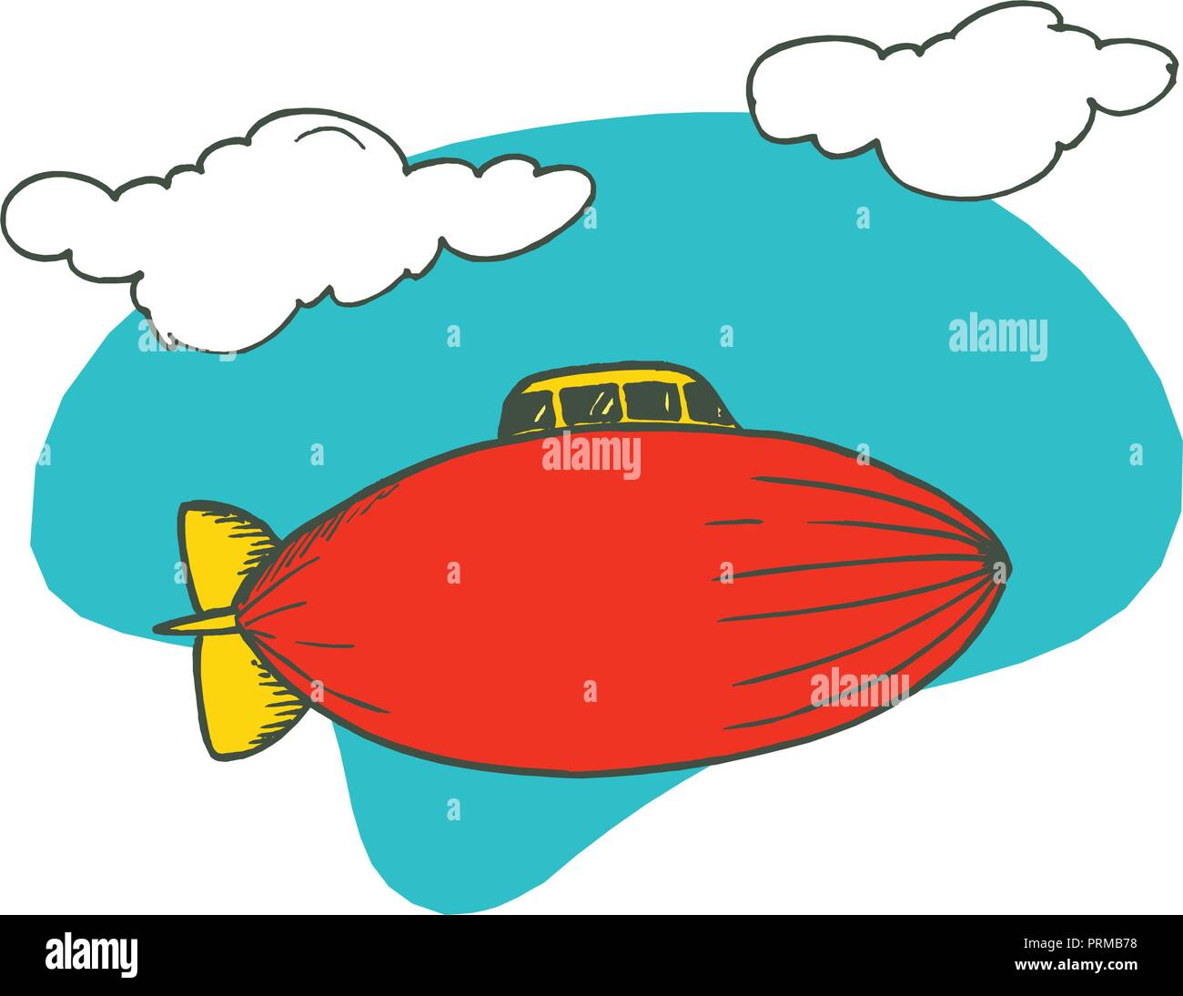 blimp airplane cartoon. Vector Illustration design Stock Vector Image ...