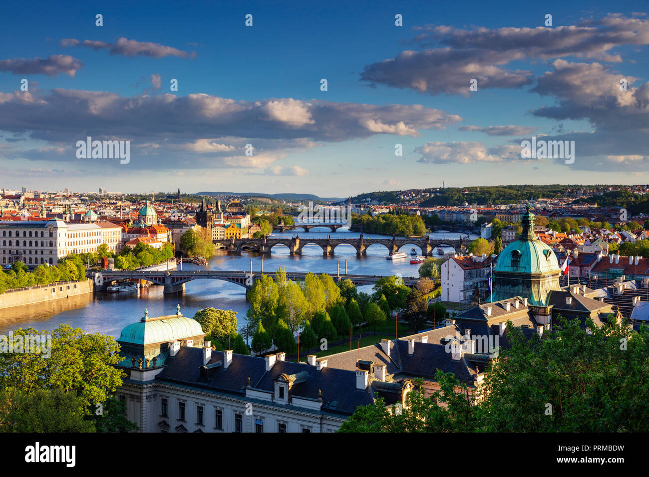 Europe, Czech Republic, Bohemia, Prague, Unesco site, bridges crossing ...