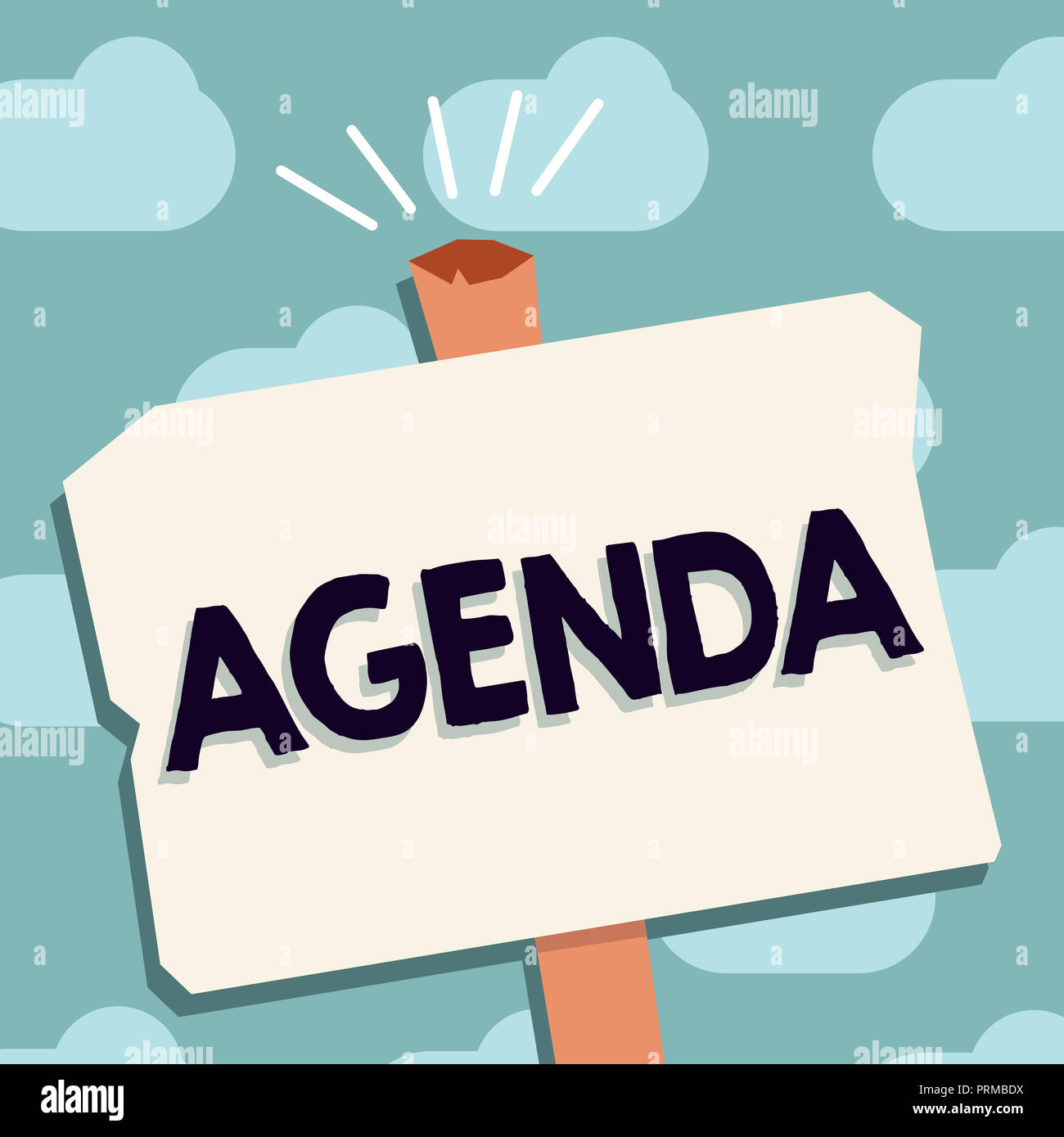 Text sign showing Agenda. Conceptual photo To do list of items be ...