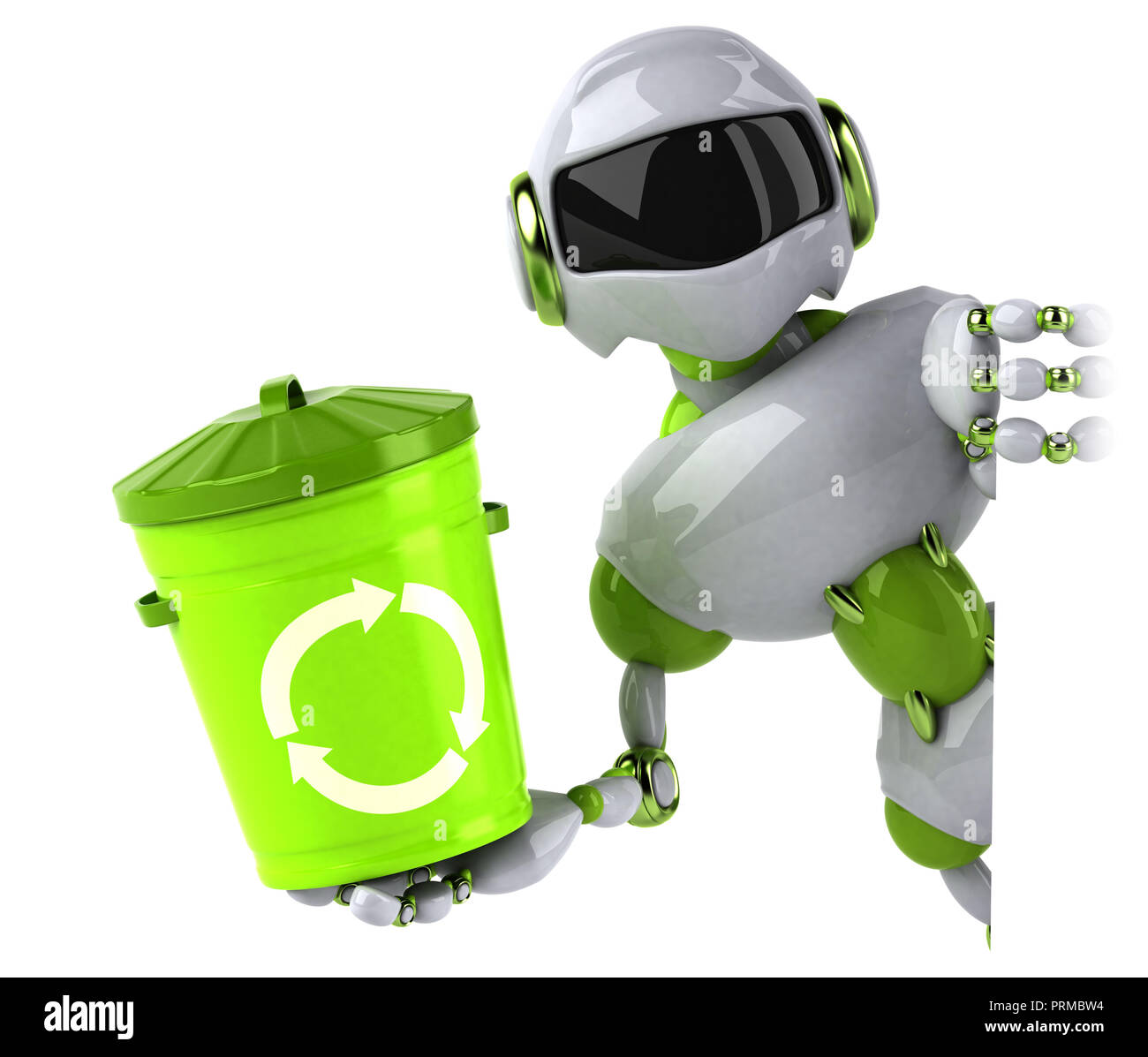 Green robot - 3D Illustration Stock Photo - Alamy
