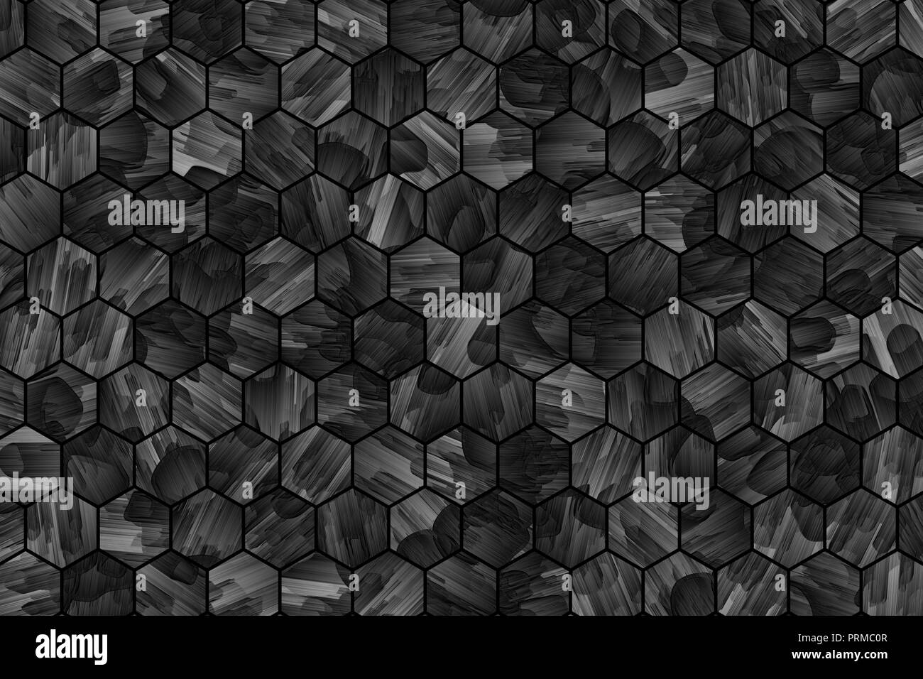 Abstract conceptual black & white b&w pattern hexagon strip. Good for ...