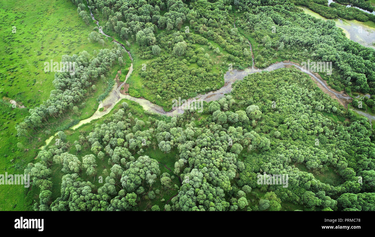 Aerial landscape - natural river Stock Photo - Alamy