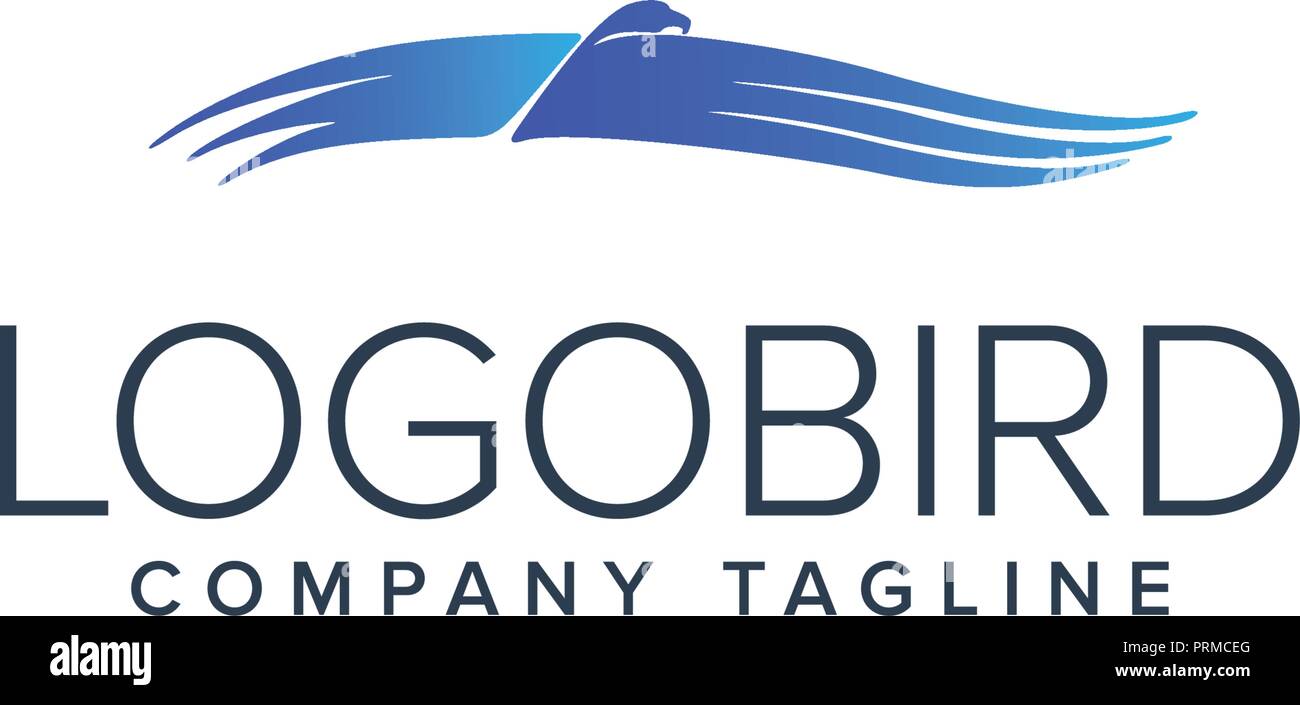 blue bird logo. Animals logo design concept template Stock Vector Image ...