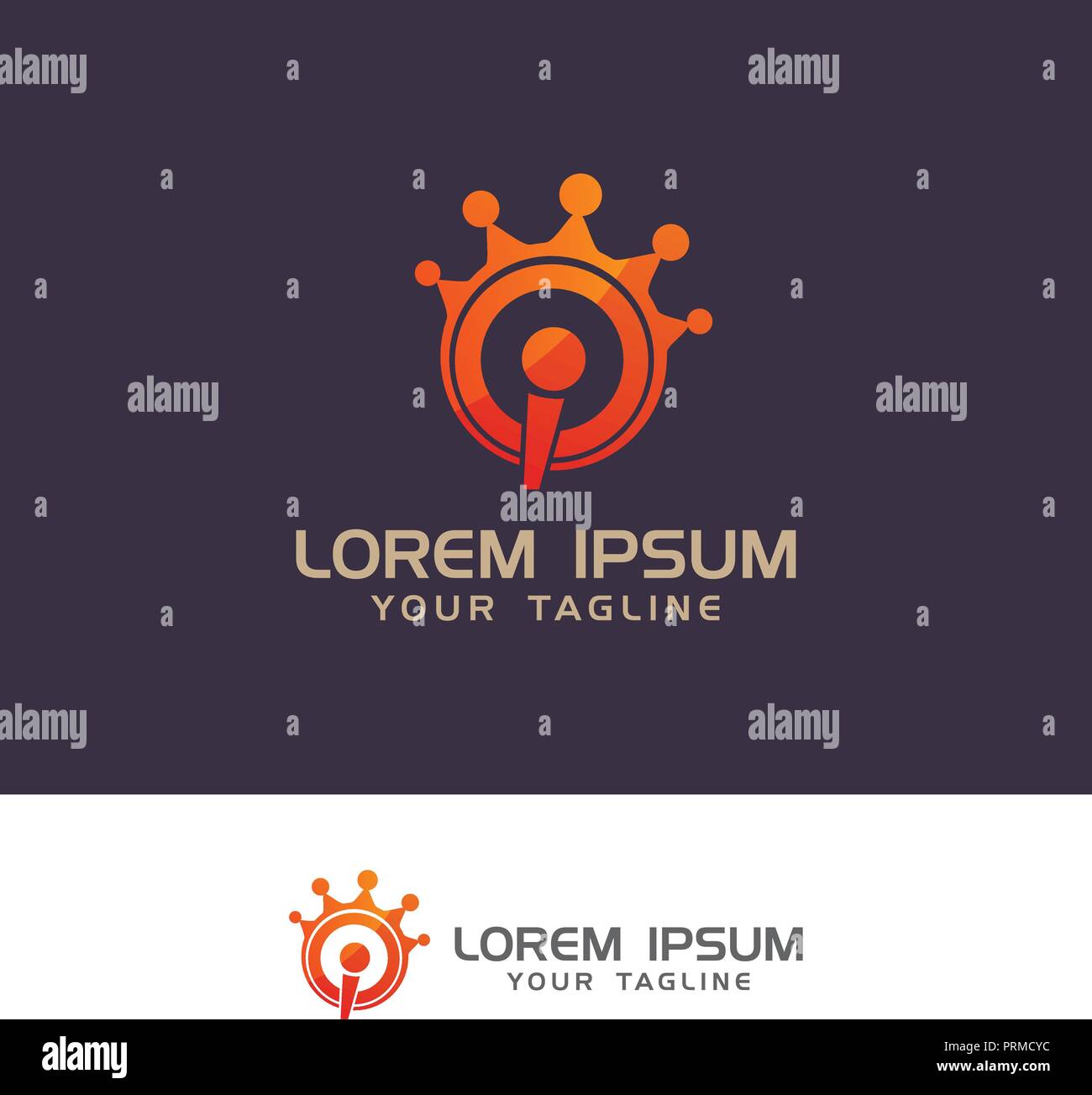 music crown and microphone logo design concept template Stock Vector ...