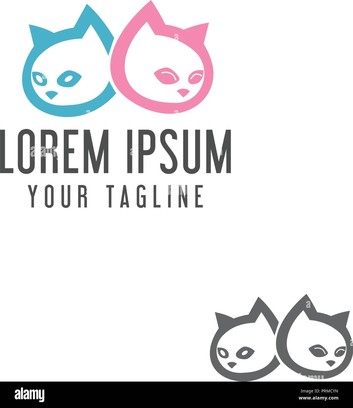 Cat logo template icon Cut Out Stock Images & Pictures - Alamy