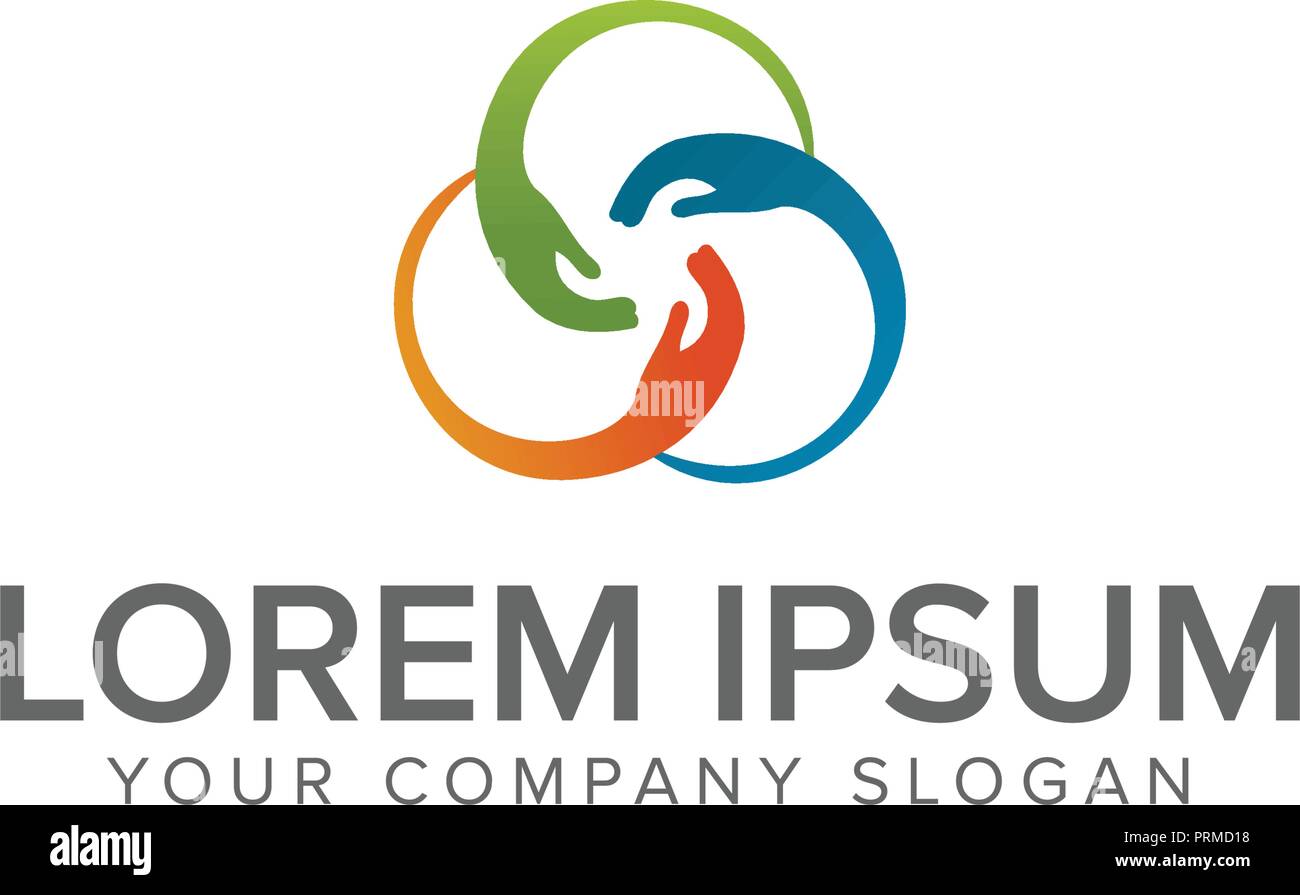 Vector Teamwork Hands Logo Template Stock Vector Image & Art - Alamy