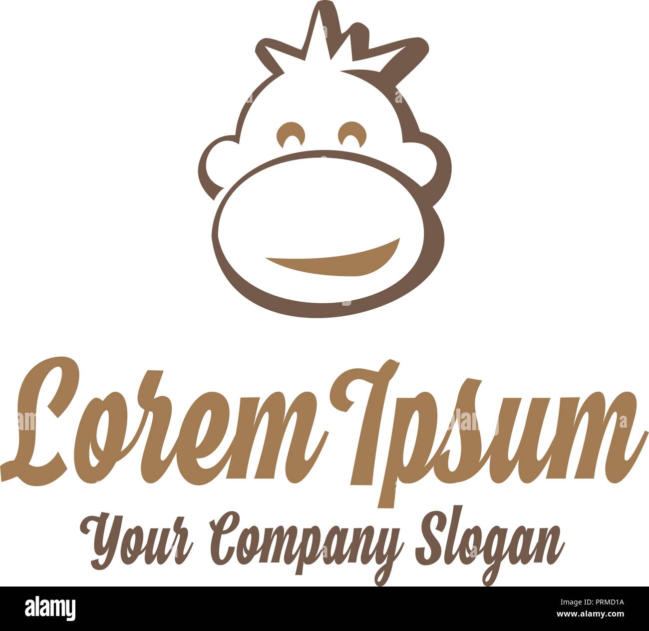 Simple monkey head logo template design. Vector illustration Stock ...