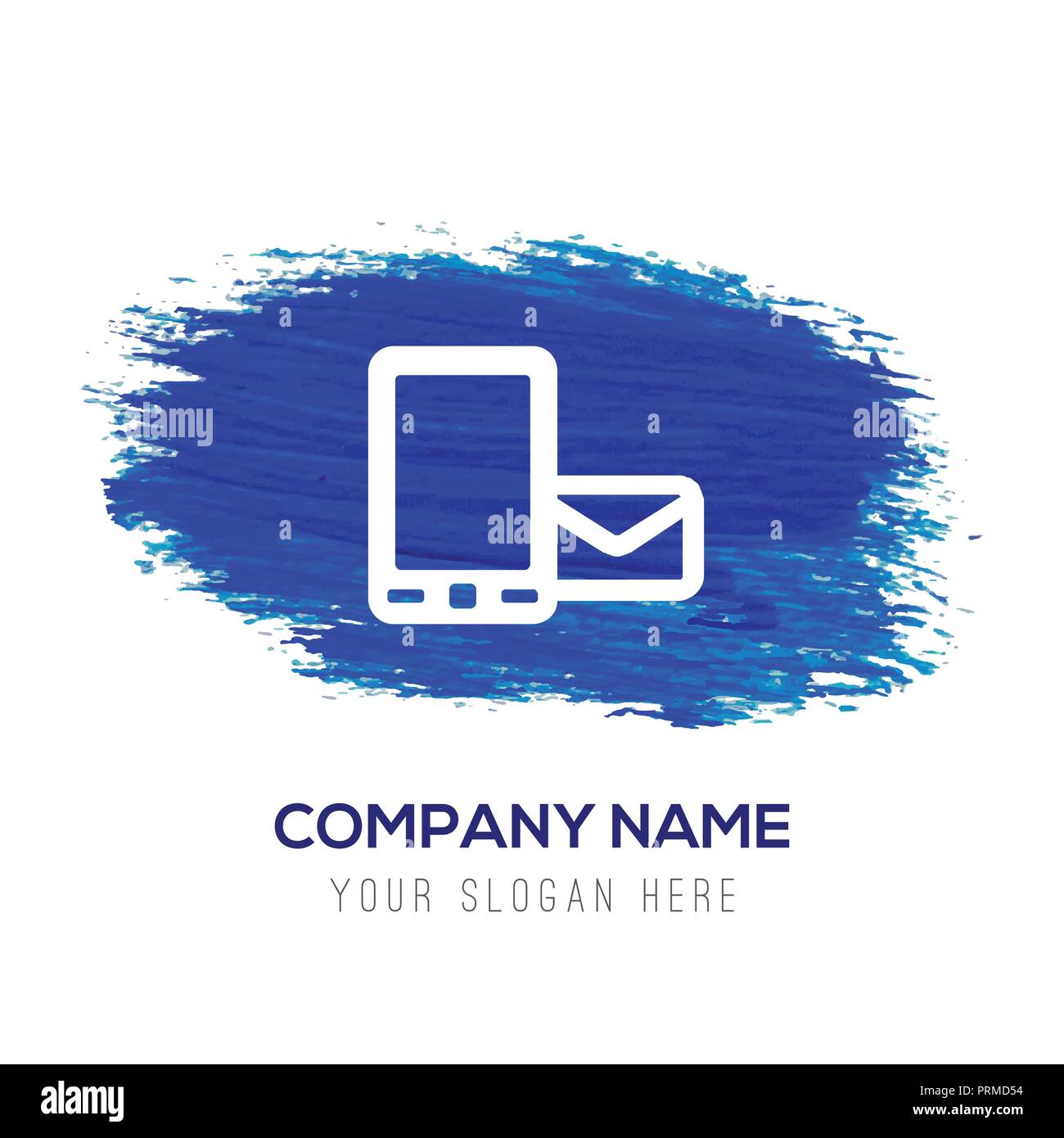 Mobile phone icon - Blue watercolor background Stock Vector Image & Art ...