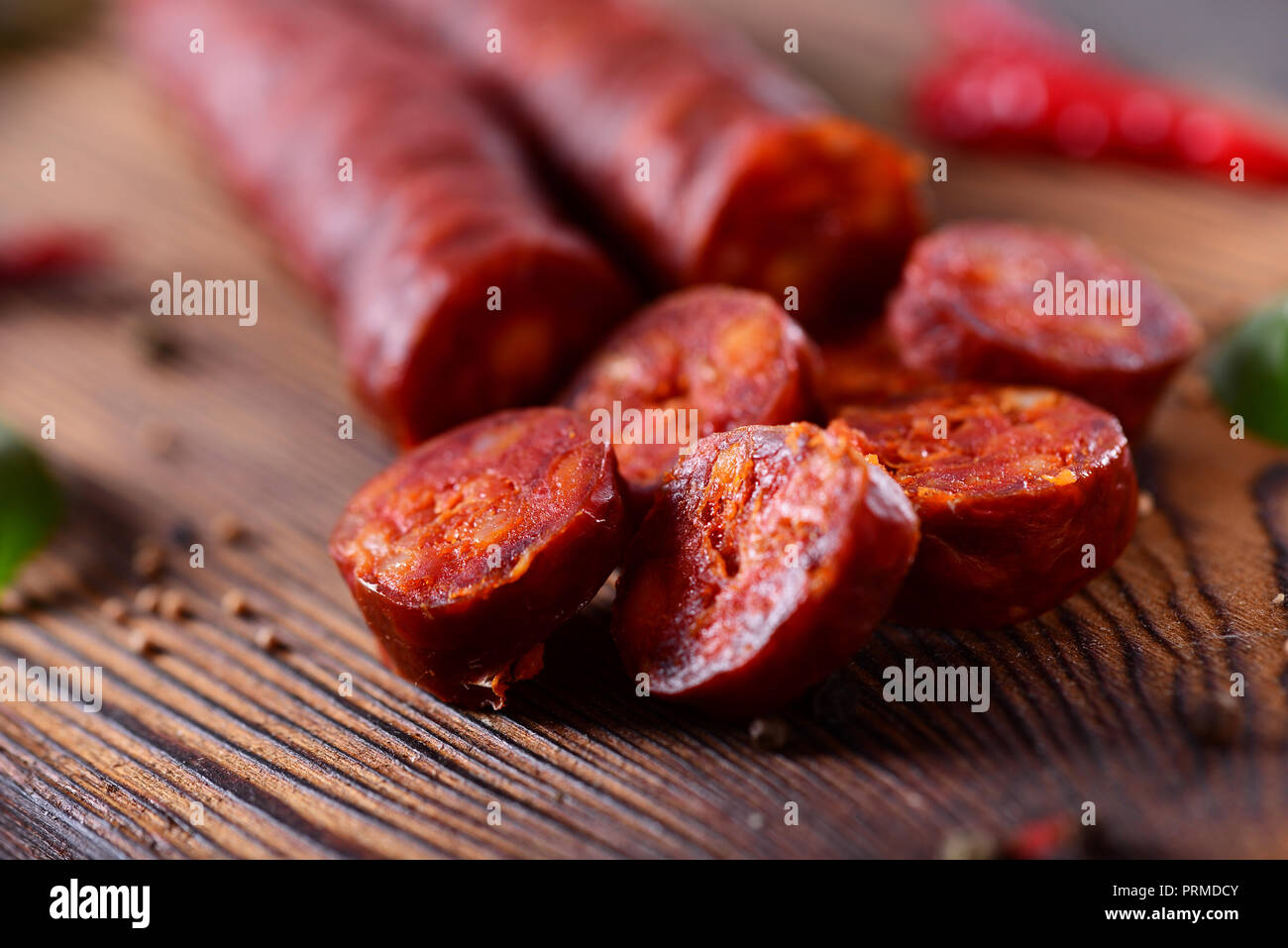 Traditional spanish sausage - chorizo Stock Photo - Alamy