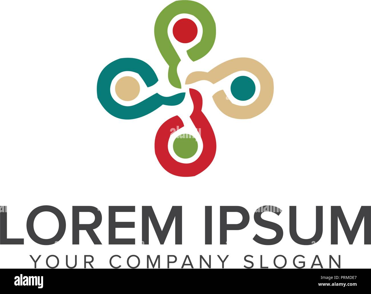 Friendship, Teamwork, Connectivity logo design concept template Stock ...