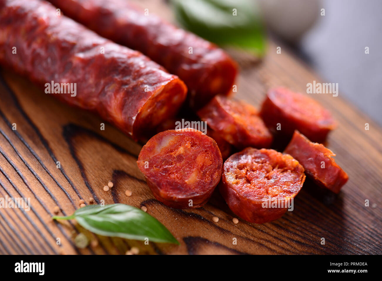 Traditional spanish sausage - chorizo Stock Photo - Alamy