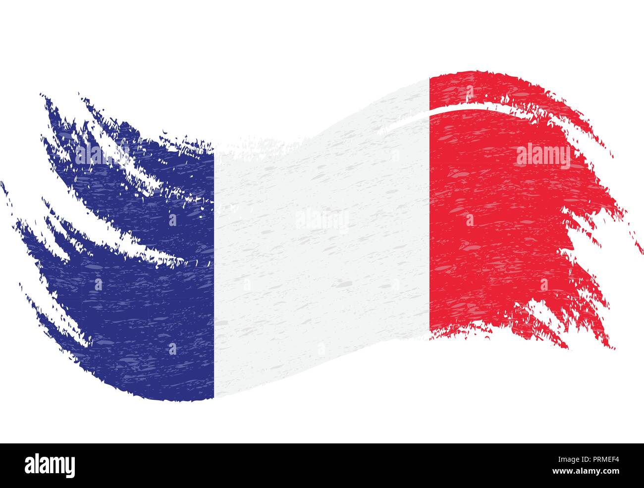 National Flag Of France, Designed Using Brush Strokes,Isolated On A ...