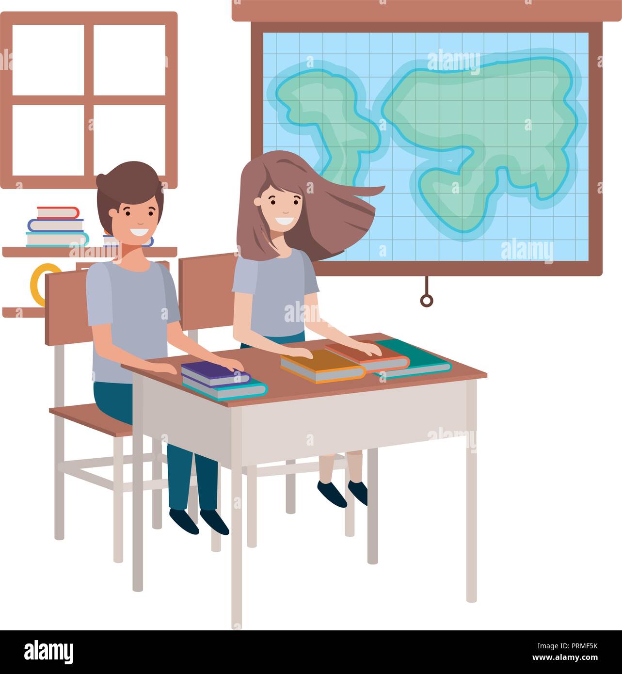 young students in geography classroom Stock Vector Image & Art - Alamy