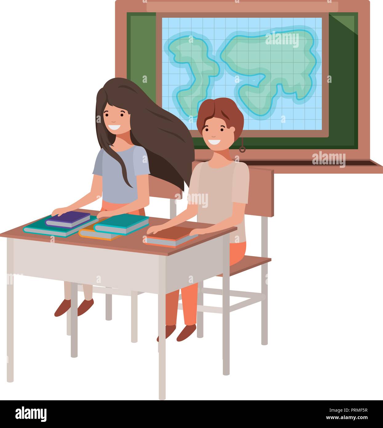 young students in geography classroom Stock Vector Image & Art - Alamy
