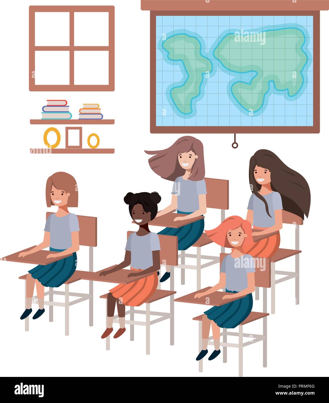 young students in geography classroom Stock Vector Image & Art - Alamy