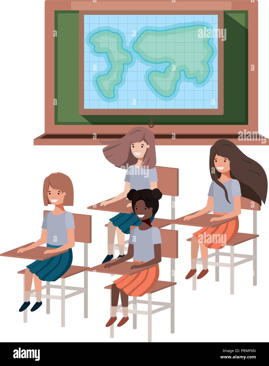 young students in geography classroom Stock Vector Image & Art - Alamy
