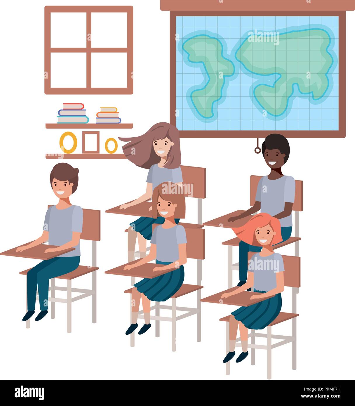 young students in geography classroom Stock Vector Image & Art - Alamy
