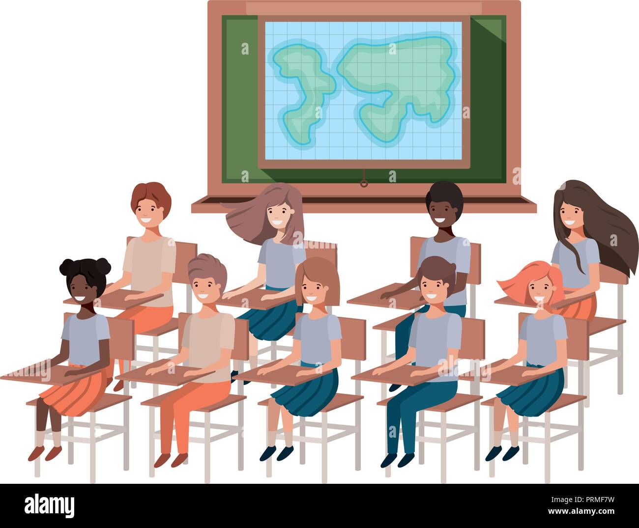 young students in geography classroom Stock Vector Image & Art - Alamy