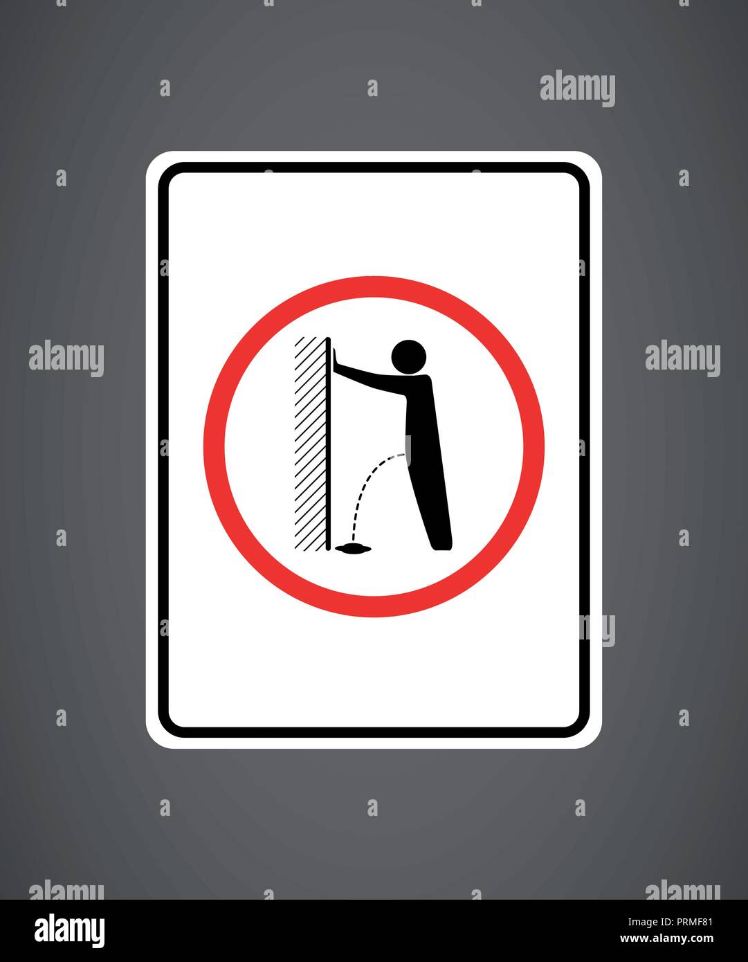 No urinating please - stop act of vandalism road sign - prohibition of ...