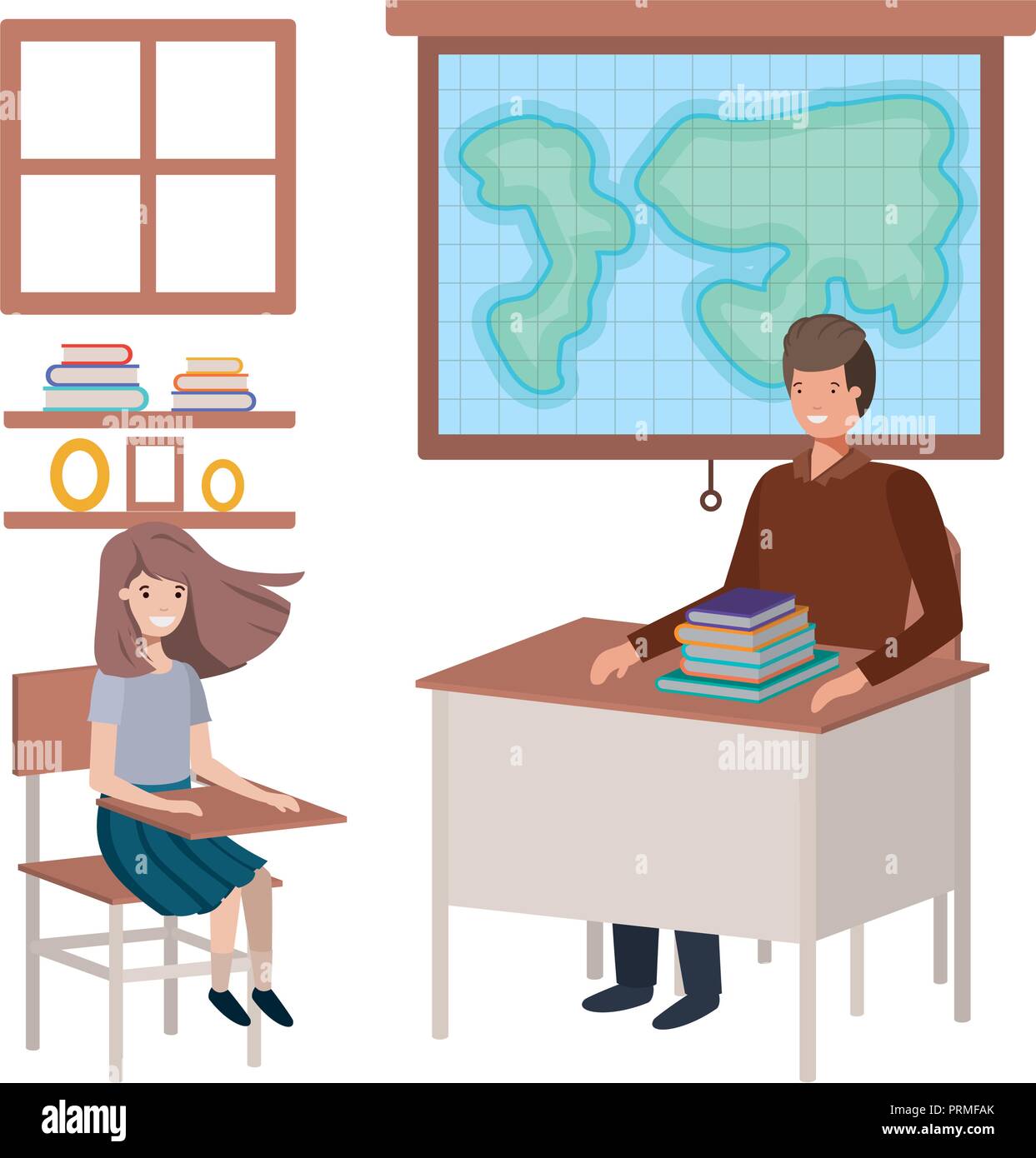 teacher in the geography class with students Stock Vector Image & Art ...