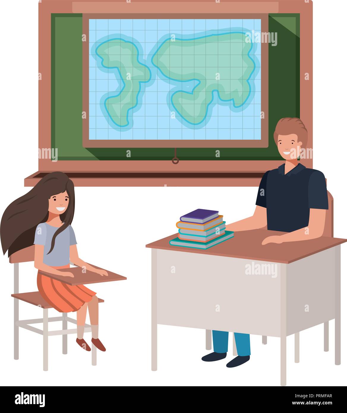 teacher in the geography class with students Stock Vector Image & Art ...
