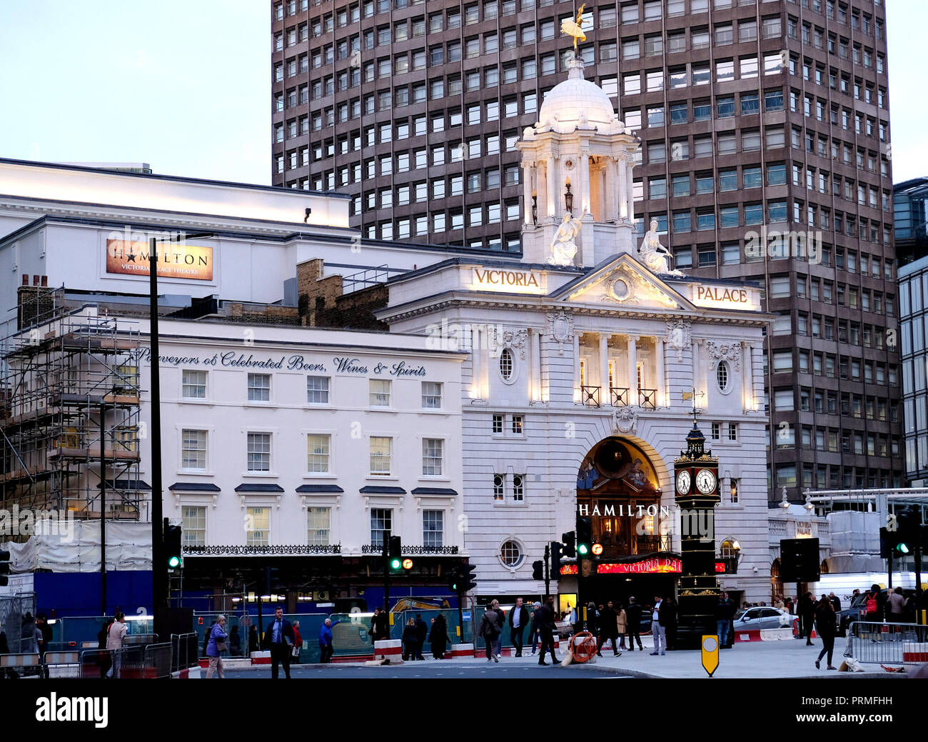 Pic shows: Hamilton The Musical Victoria Palace theatre crowds arriving at the show in Victoria ...