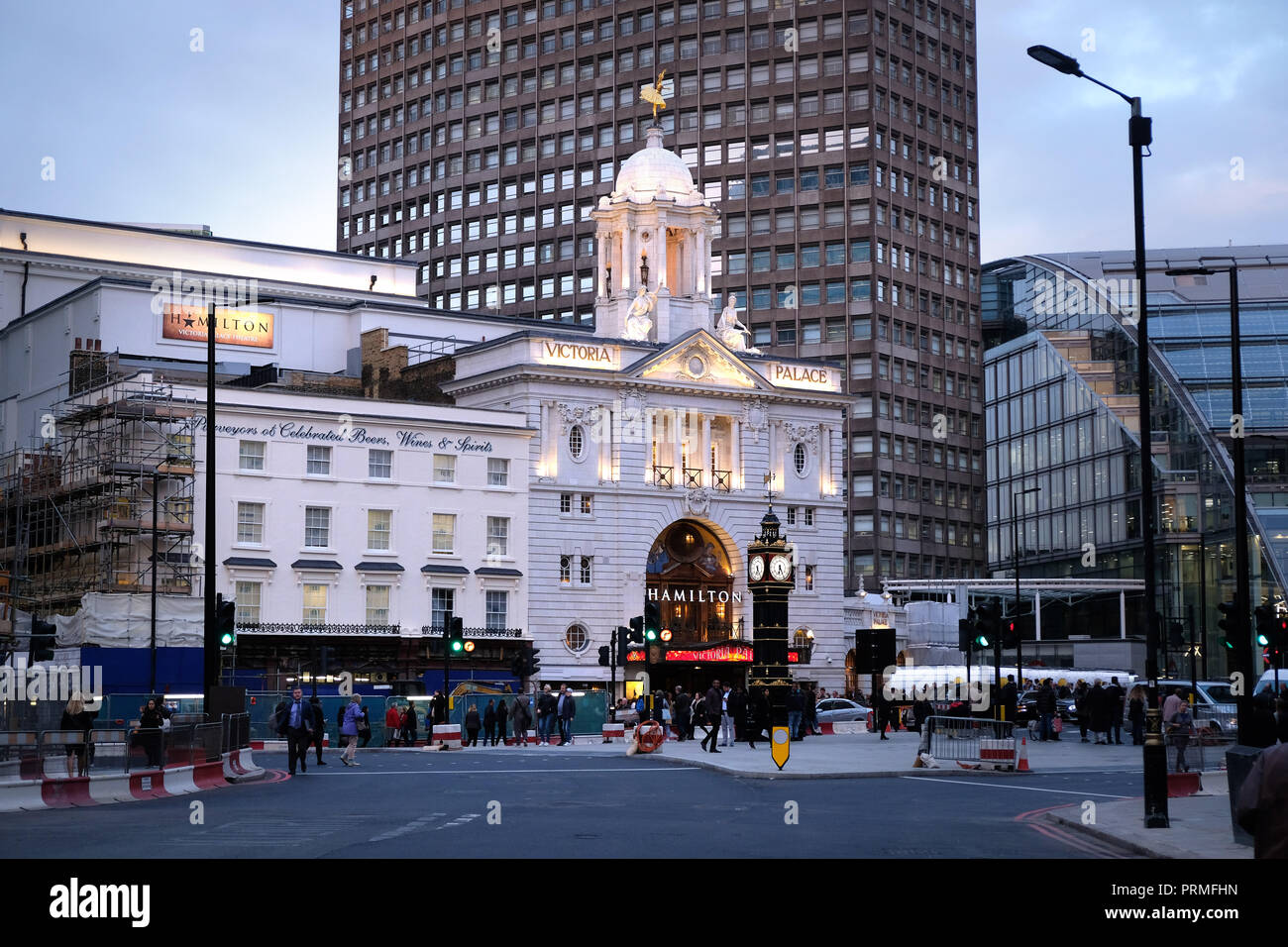 Pic shows: Hamilton The Musical Victoria Palace theatre crowds arriving at the show in Victoria ...