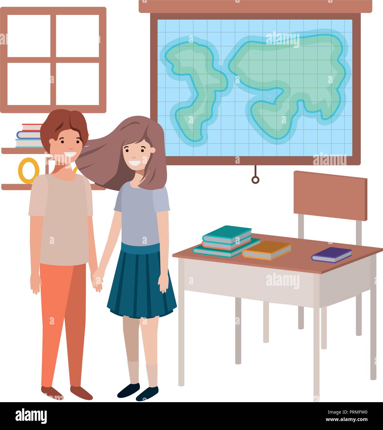 young students in geography classroom Stock Vector Image & Art - Alamy