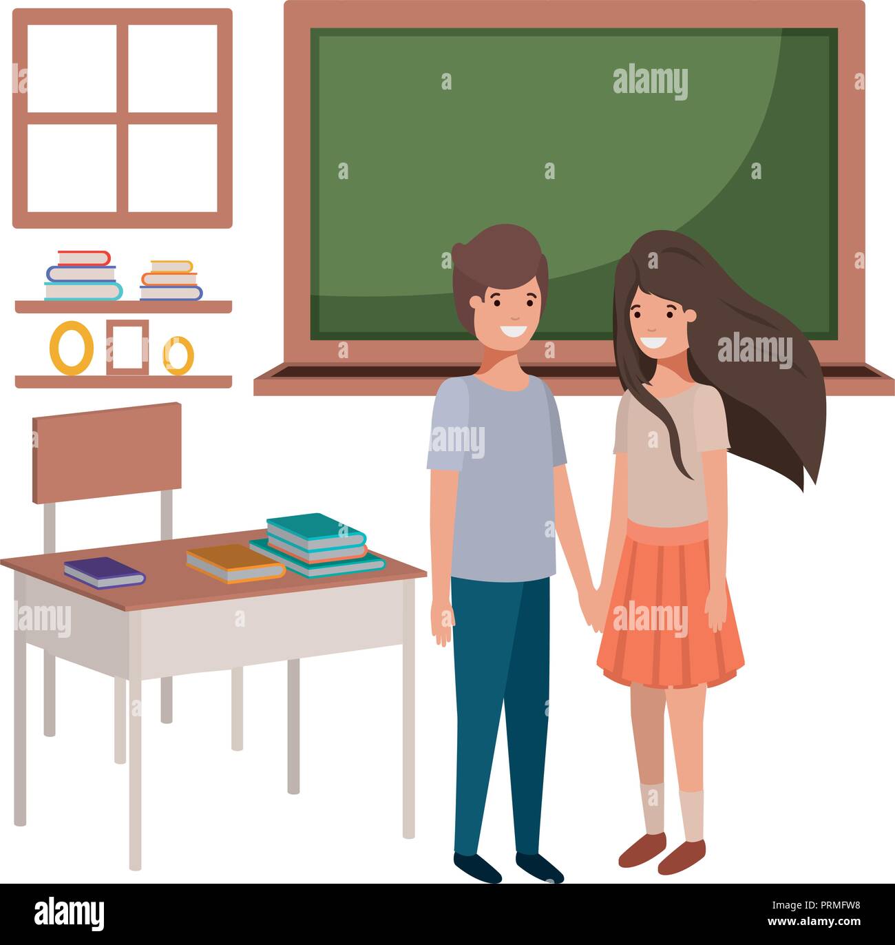 Young college couple Stock Vector Images - Alamy