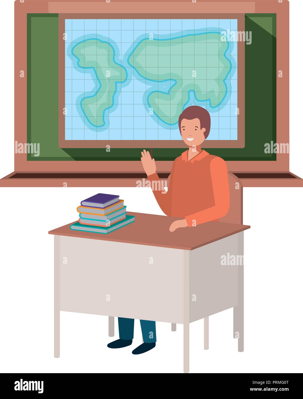 Teacher teaching geography board Stock Vector Images - Alamy