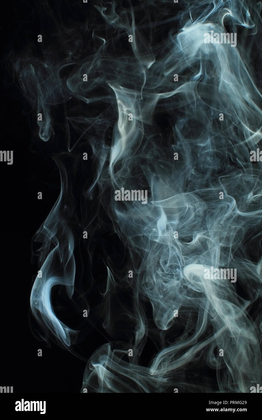 Abstract white smoke texture on black background Stock Photo - Alamy