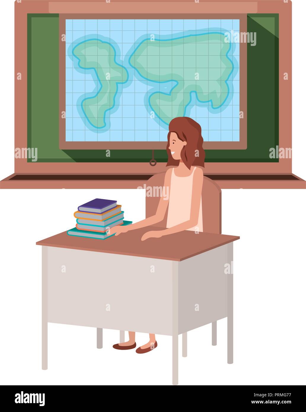 female teacher in the geography class Stock Vector Image & Art - Alamy